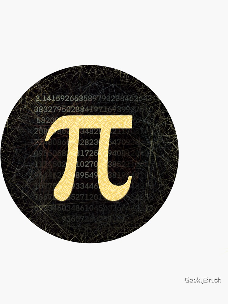 "Pi math design with numerical value" Sticker for Sale by GeekyBrush ...