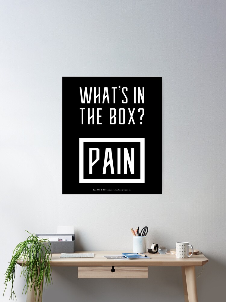 "Dune - What's In The Box? Pain (White) -" Poster for Sale by ...