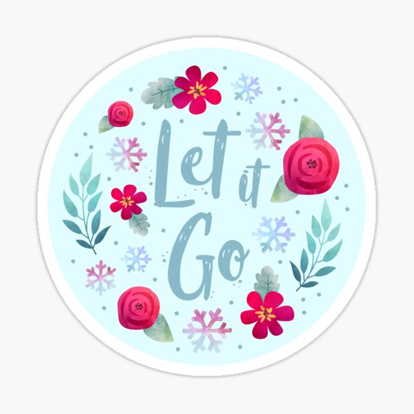 "Let It Go Winter Snowflake Floral" Sticker for Sale by KrisInStitches ...
