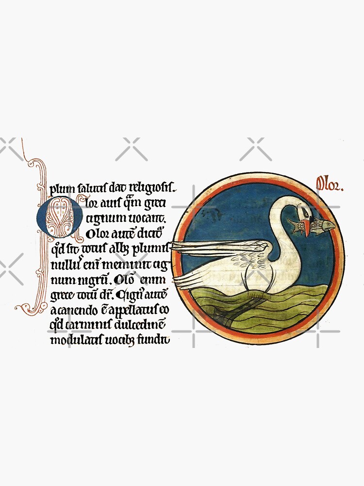 "Medieval swan" Sticker for Sale by interarte | Redbubble