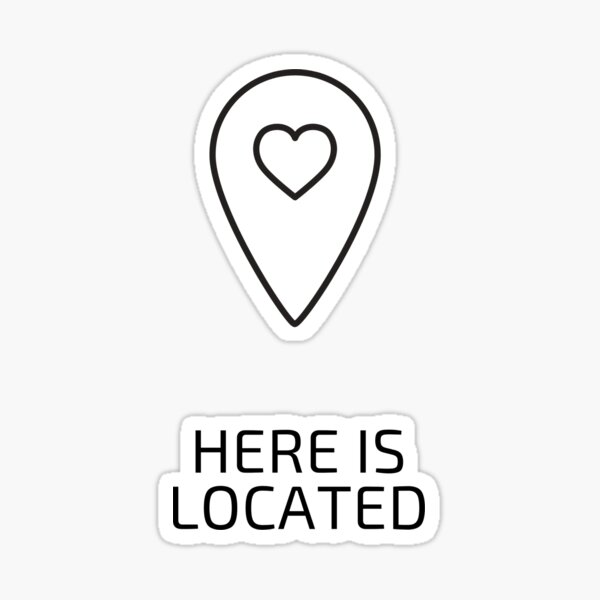 "here is located " Sticker for Sale by mehdiatillah | Redbubble