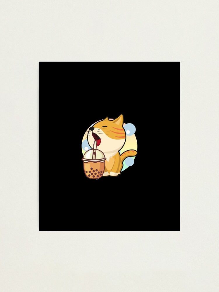 Cat Boba Tea Bubble Tea Anime Kawaii Neko Photographic Print By H2o