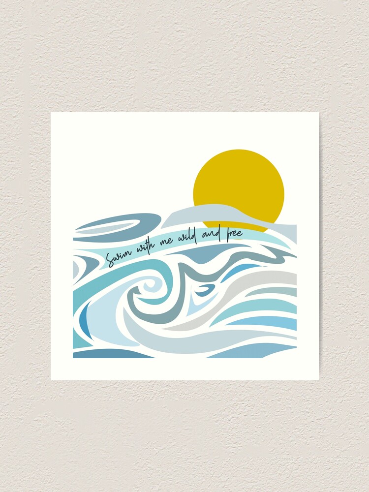 Art & Collectibles Wild Swimmer Illustration Unframed Wild Swimming Art ...