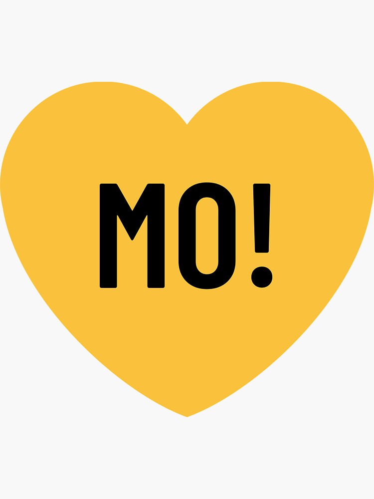 "MO! en yellow heart" Sticker for Sale by meishuw | Redbubble