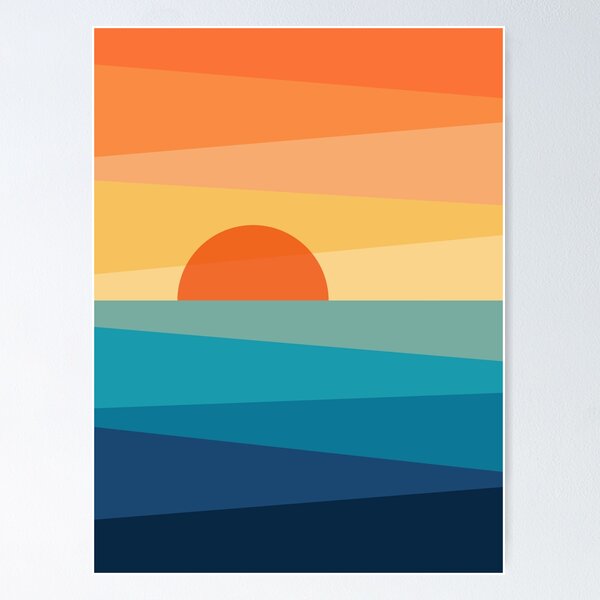 "Abstract geometric sunrise" Poster for Sale by BattaAnastasia | Redbubble