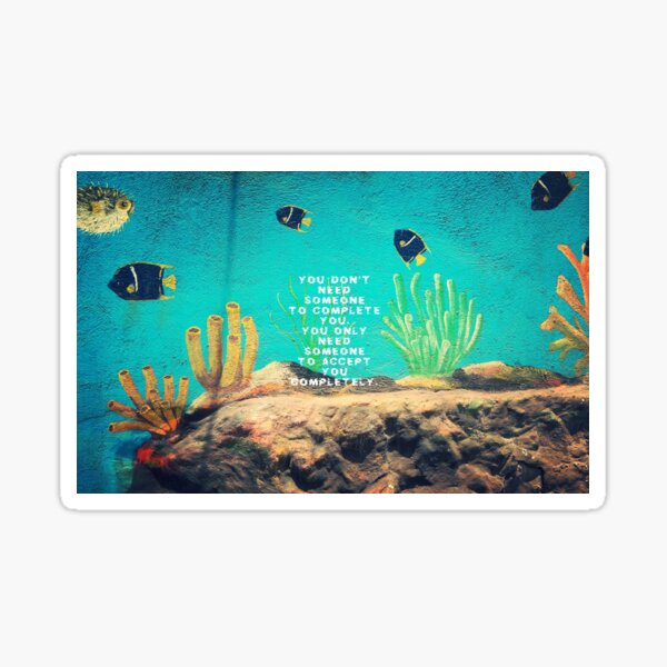 "Love Wishes Motivational Quote With Underwater Ocean Scene" Sticker ...