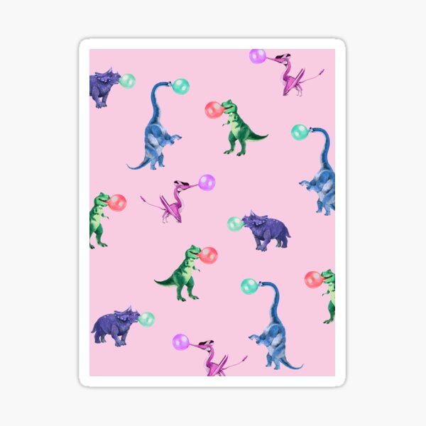 Pegatina «Pandillas de dinosaurios retro con chicle # 01» de ...