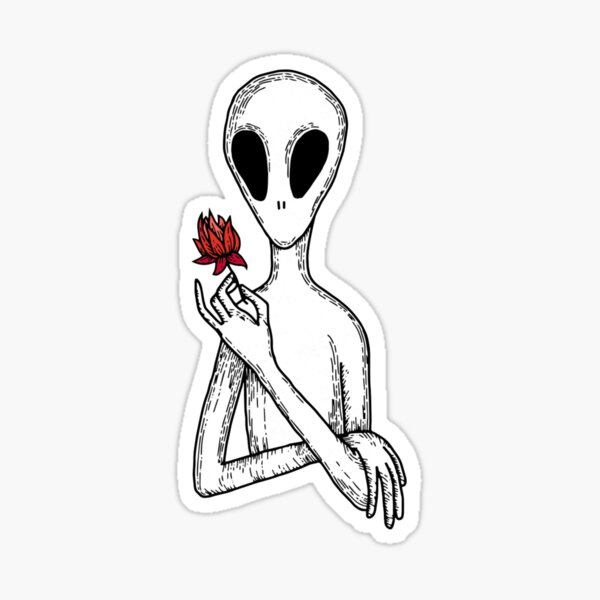 "Alien Love" Sticker for Sale by NikkiPhillip | Redbubble