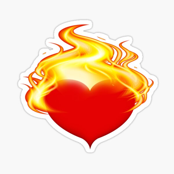 "Burning Heart" Sticker for Sale by Dalideus | Redbubble