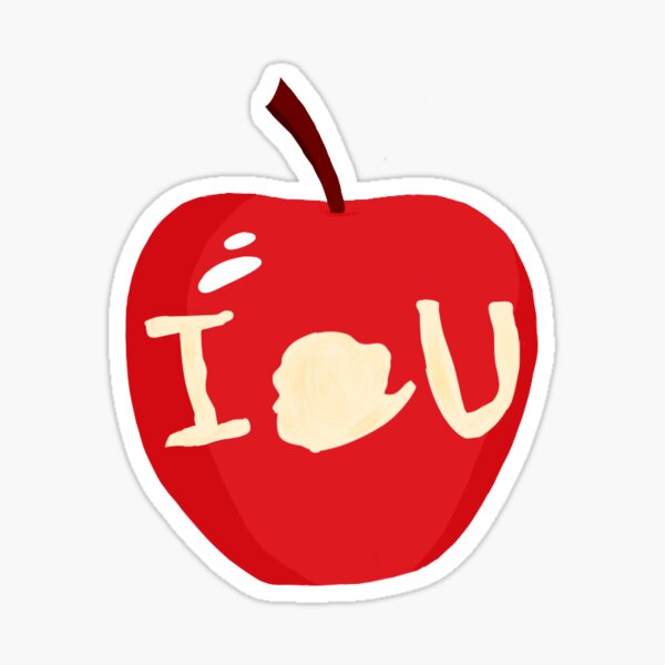 "BBC Sherlock- IOU Apple" Sticker for Sale by Alexis Cornett | Redbubble