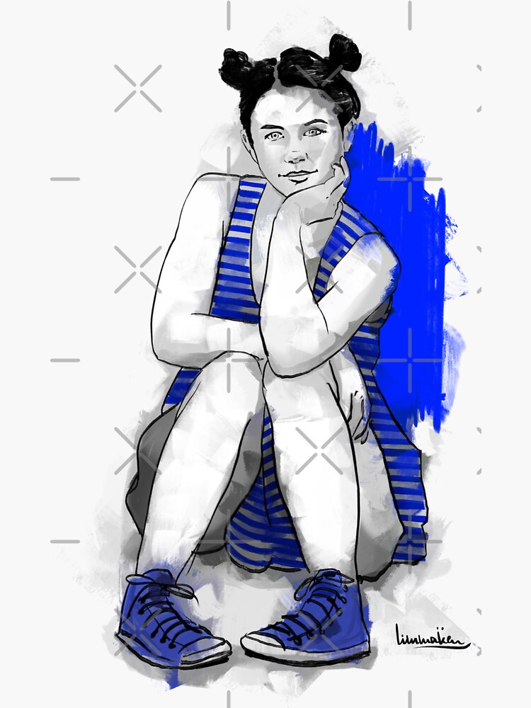 "Girl thinking" Sticker for Sale by evercore | Redbubble