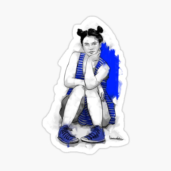 "Girl thinking" Sticker for Sale by evercore | Redbubble