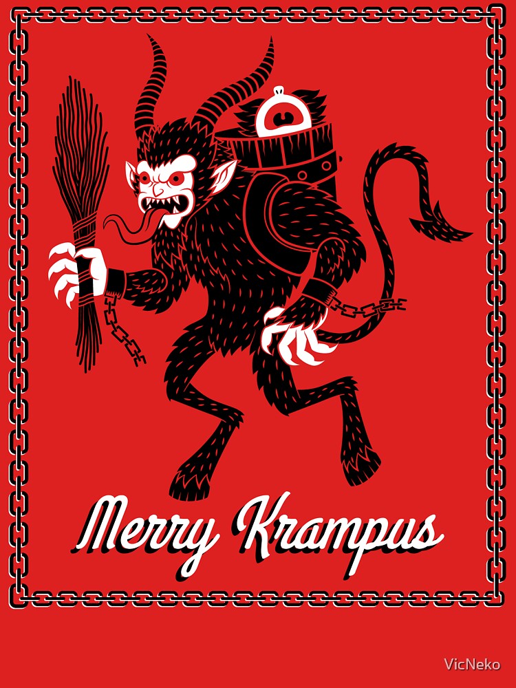"Merry Krampus!" Essential T-Shirt for Sale by VicNeko | Redbubble