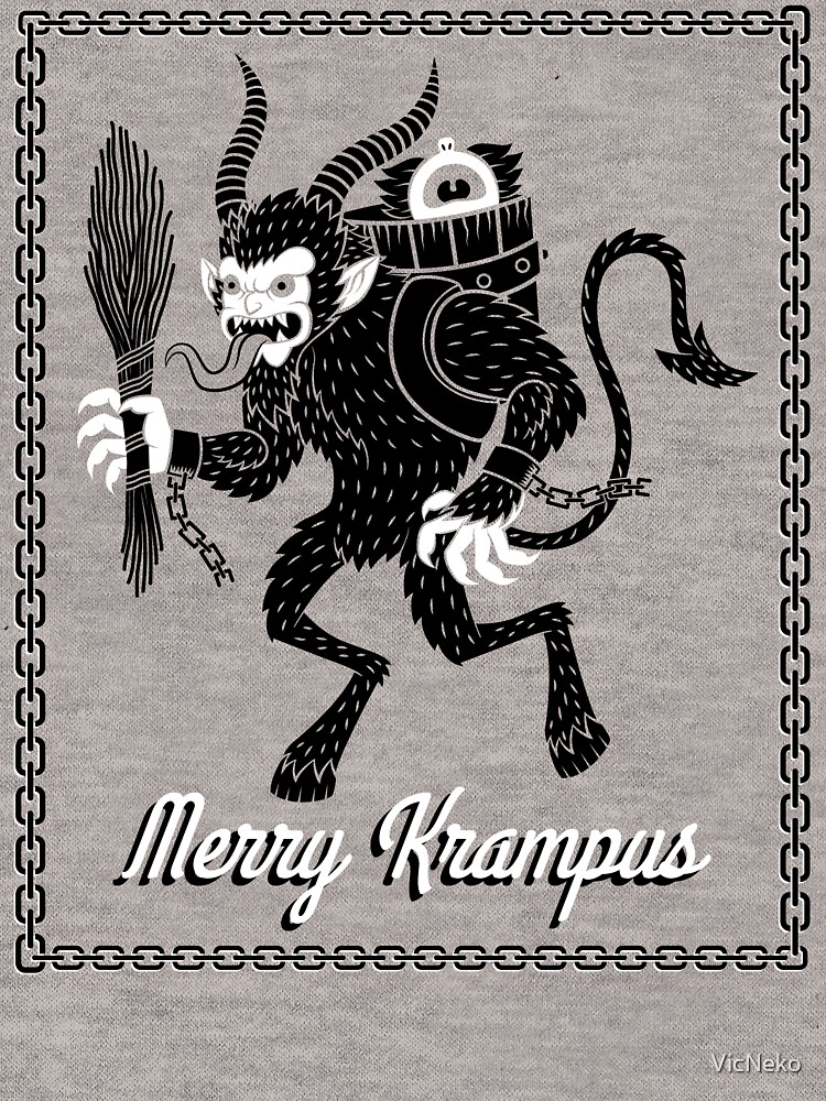 "Merry Krampus!" Lightweight Hoodie for Sale by VicNeko | Redbubble