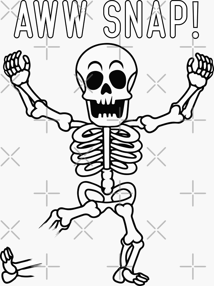 "aww snap! skeleton " Sticker for Sale by annaguzel | Redbubble