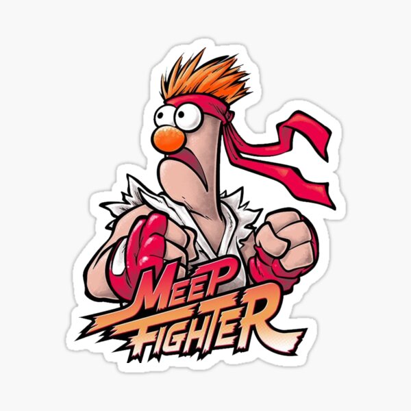 "Meep Fighter" Sticker by Adam-Draga | Redbubble
