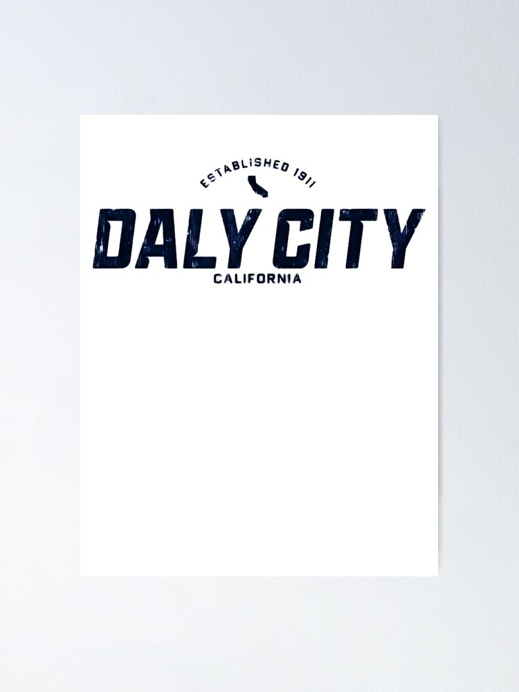 "Daly City California CA Vintage Athletic Navy Sports Logo" Poster for ...