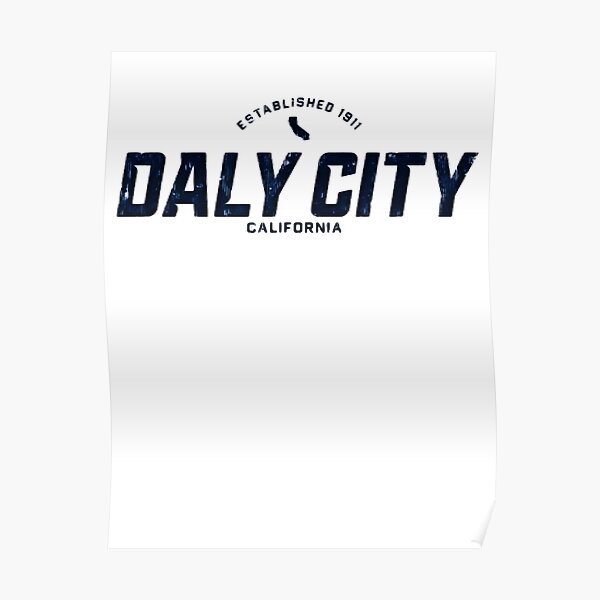 "Daly City California CA Vintage Athletic Navy Sports Logo" Poster for ...