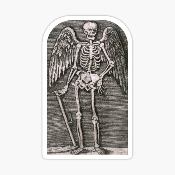 "Black and White Skeleton Angel " Sticker by wakingupvintage | Redbubble