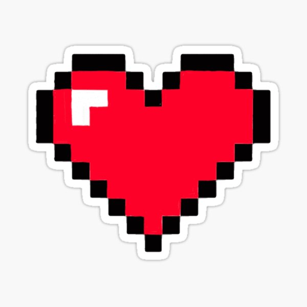 "Pixel Heart" Sticker for Sale by Kot-v-kino | Redbubble