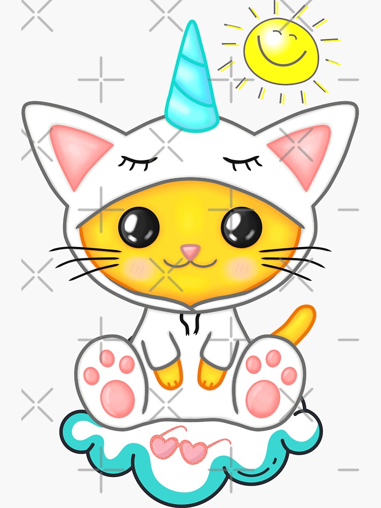 "Im a Cute Unicat" Sticker for Sale by The-Sticker-Hub | Redbubble