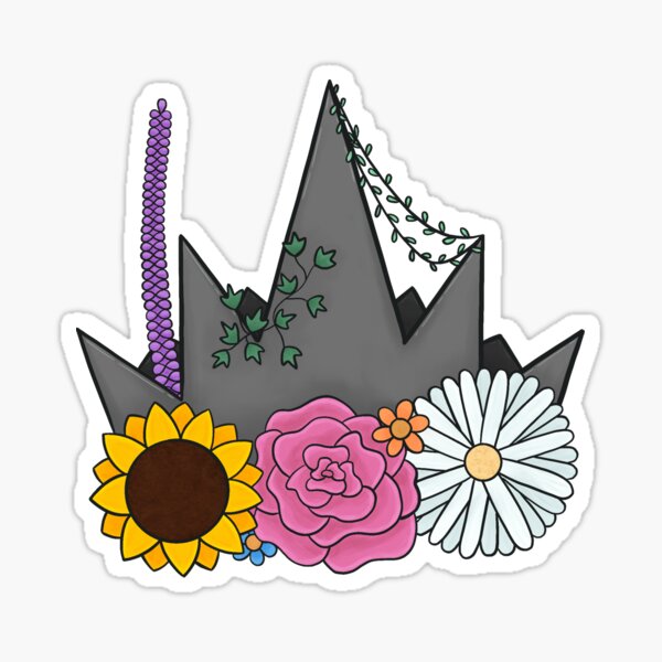 "flower crown" Sticker for Sale by kidotw | Redbubble