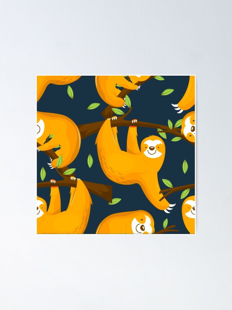 "Cool looking design of sloths" Poster by Alshoalla | Redbubble