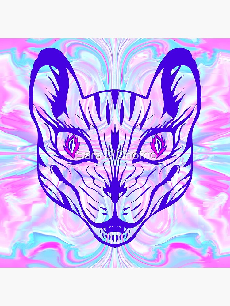 "Trippy kitty" Poster by Darkalia | Redbubble