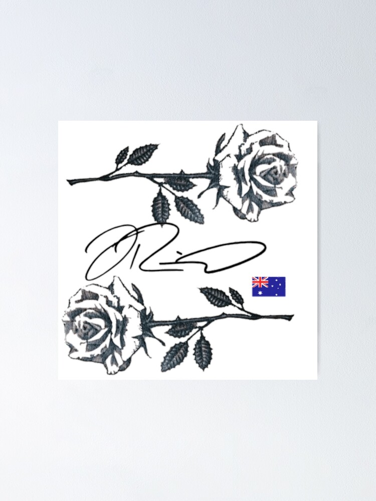 "Danny Ricciardo signature plus tattoo" Poster for Sale by annamsilva ...