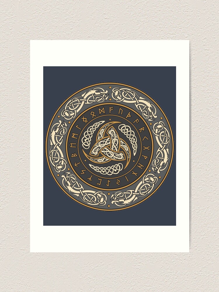 "Horns of Odin Norse Triskelion with Runes" Art Print for Sale by ...