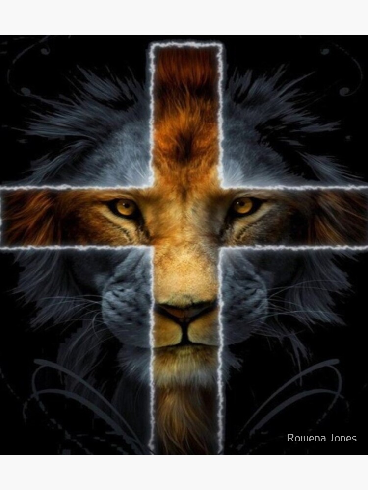 Lámina fotográfica «León y el Símbolo de la Cruz Negro» de smartnet77 ...