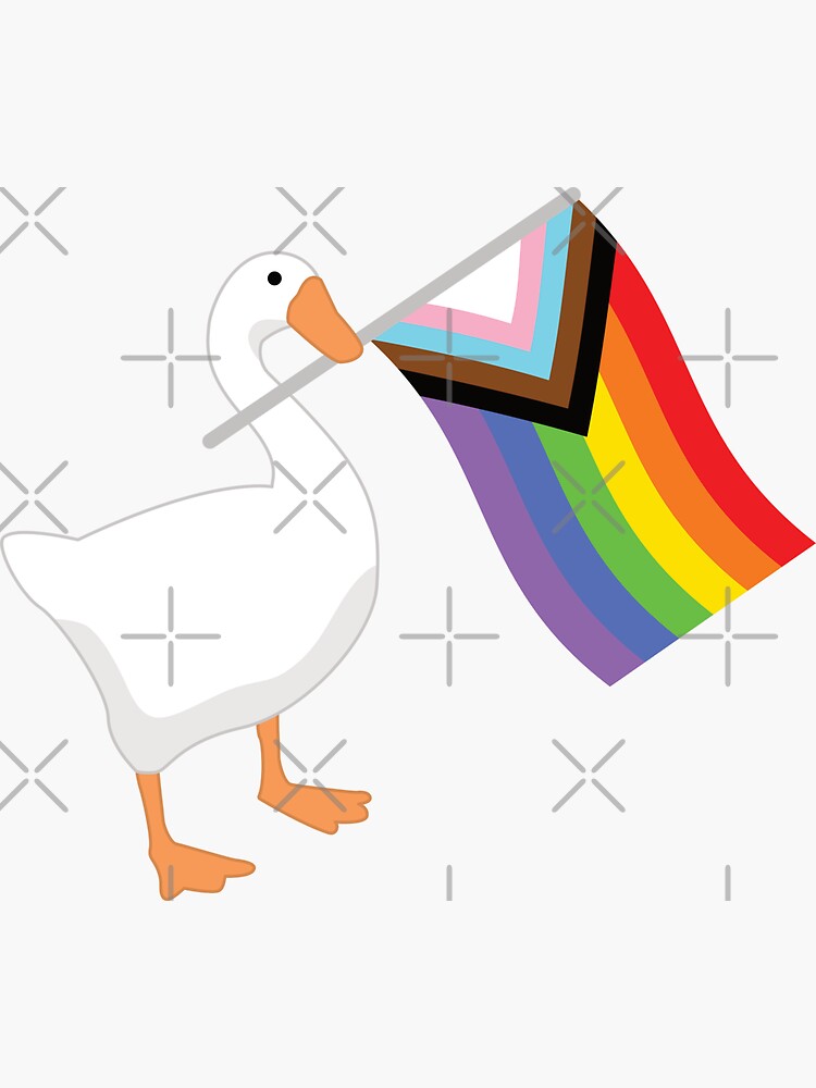 "Goose Inclusive Rainbow Pride Flag LGBTQ" Sticker for Sale by ...