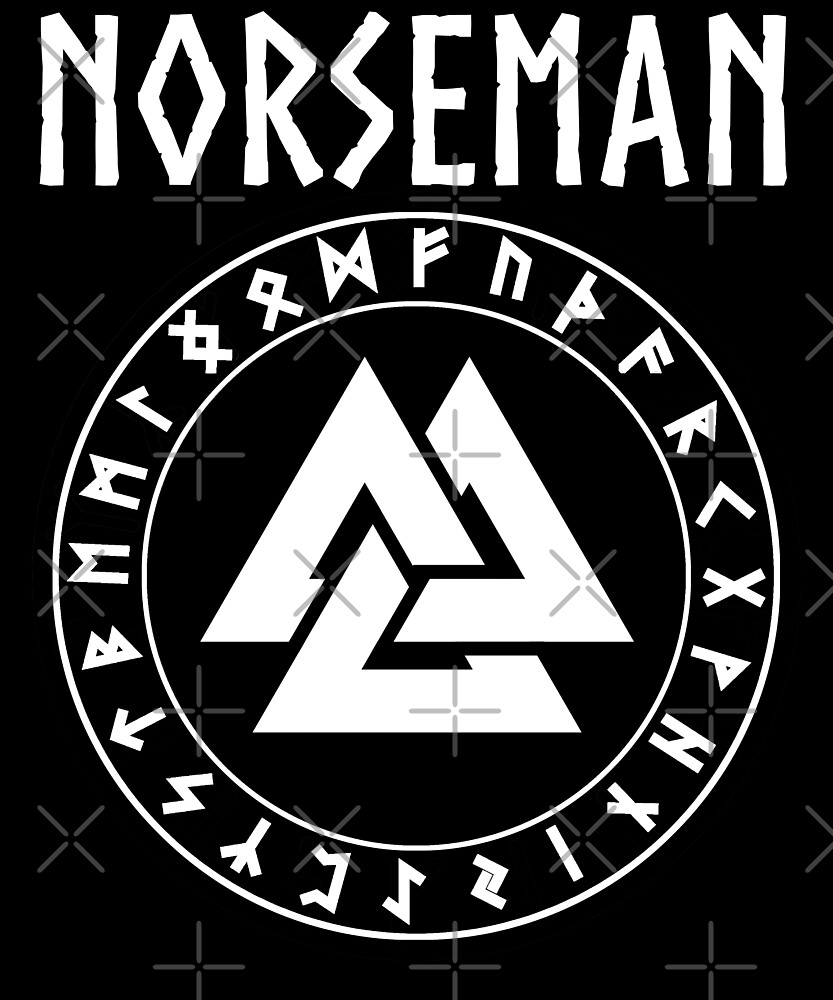 "Norseman Valknut with Runes" by WarlordApparel | Redbubble
