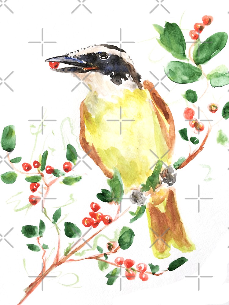"Great Kiskadee Watercolor Art" Sticker for Sale by serjbondjazz ...