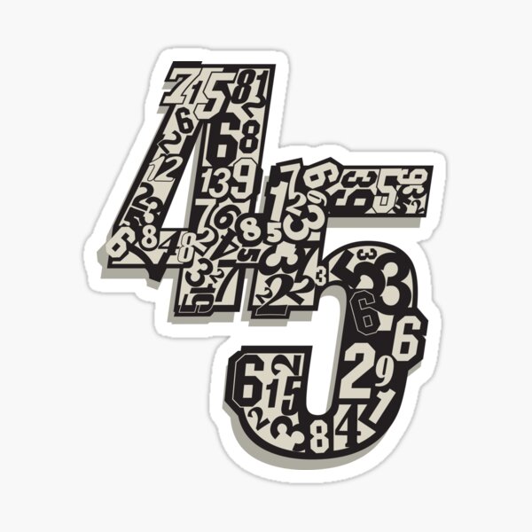 "45 Number" Sticker for Sale by AEGMEDIA | Redbubble