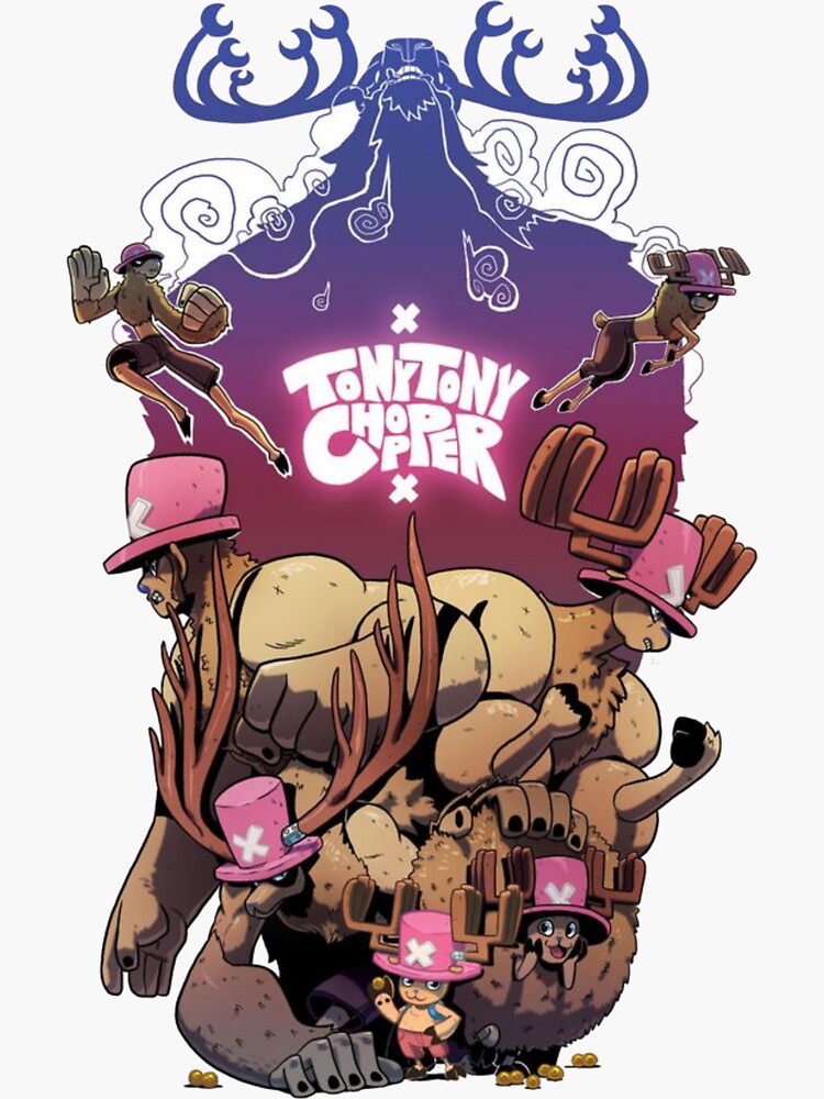 "Tony tony chopper" Sticker for Sale by Cursed-Teemo | Redbubble
