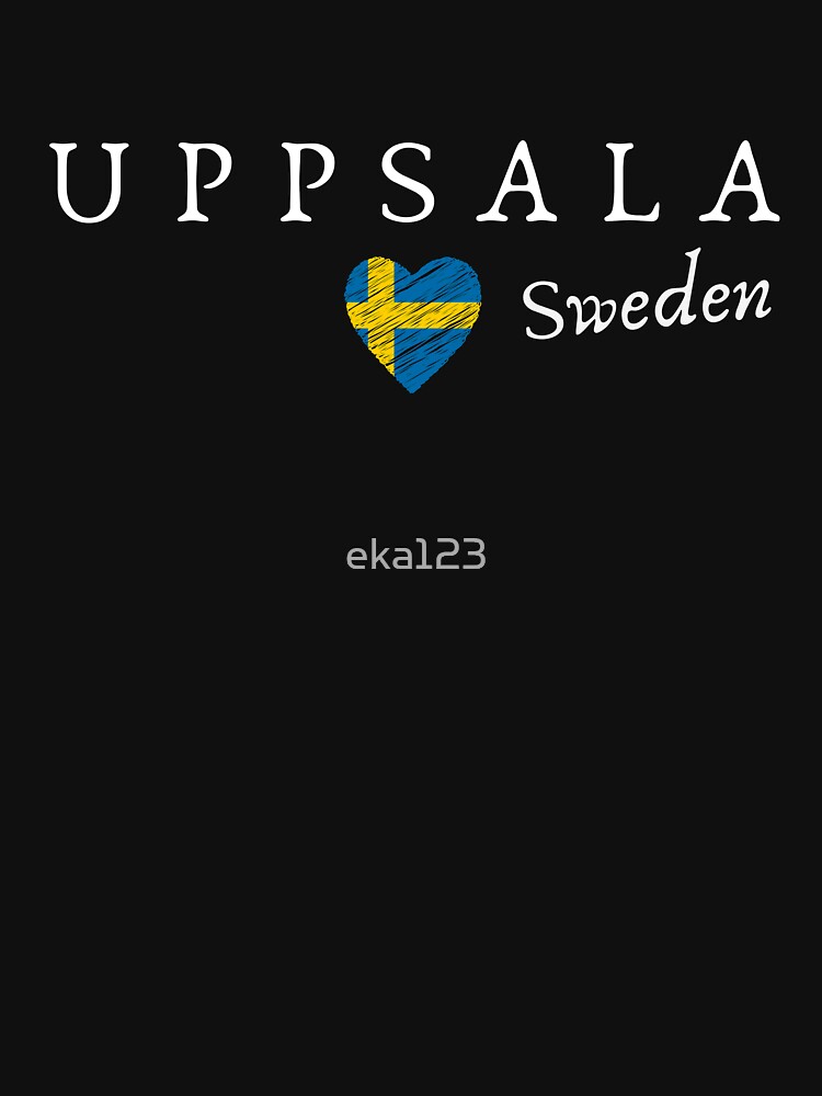 "Uppsala flag Sweden" T-shirt for Sale by eka123 | Redbubble | eka123 t ...