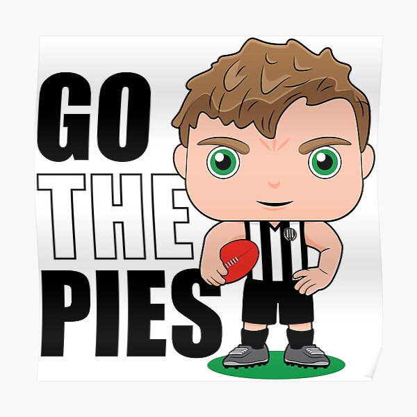 "Cute Collingwood Magpies Mascot - Go the Pies" Poster for Sale by ...