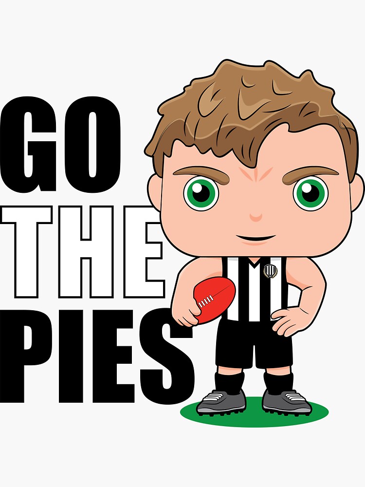 "Cute Collingwood Magpies Mascot - Go the Pies" Sticker for Sale by ...