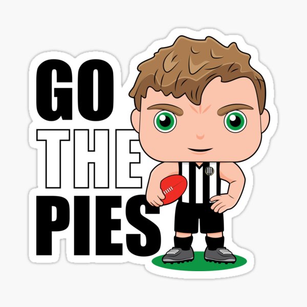 "Cute Collingwood Magpies Mascot - Go the Pies" Sticker for Sale by ...