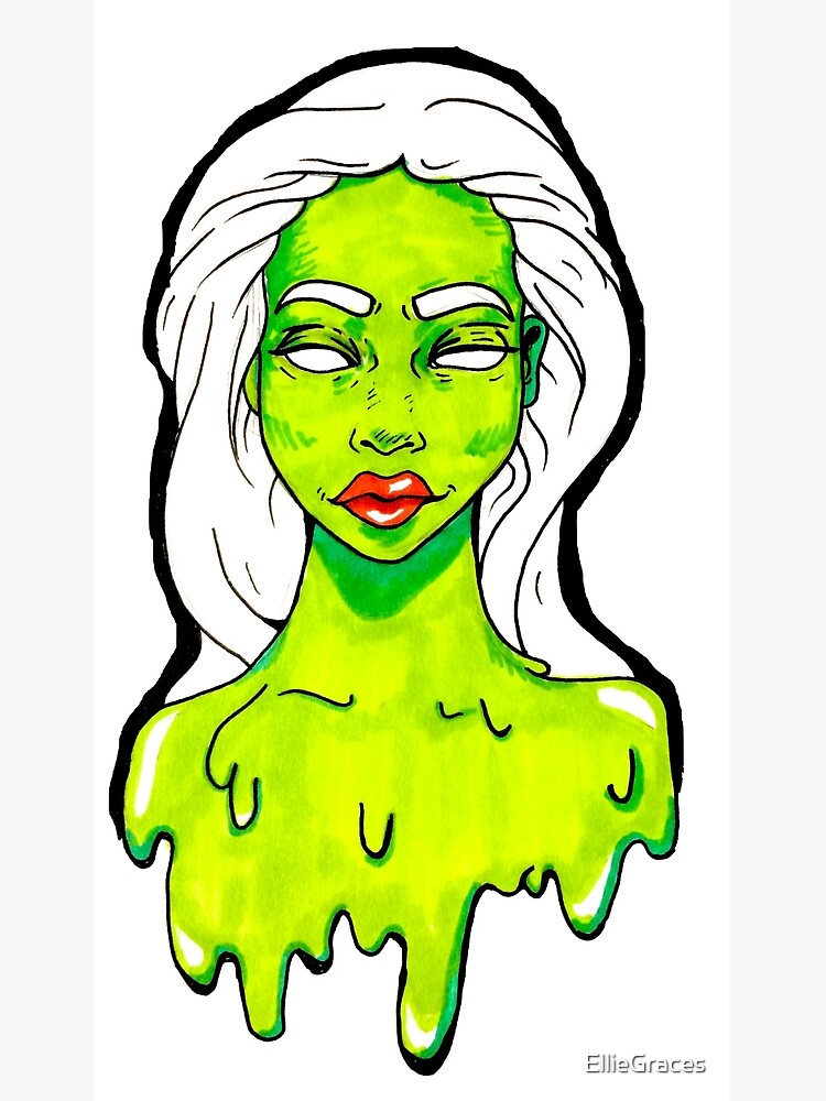"Neon Melting Zombie Girl " Art Print by EllieGraces | Redbubble