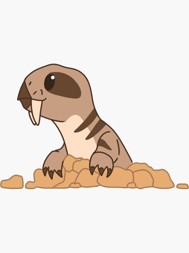 "Cute Diictodon " Sticker for Sale by DinorobotLove | Redbubble