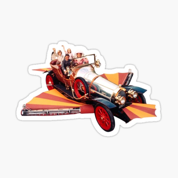 "Chitty Chitty Bang Bang Flying Car" Sticker for Sale by inspiredtiger ...