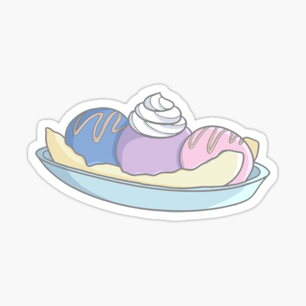 "Binana Split (Bisexual Pride Banana Split)" Sticker for Sale by ...