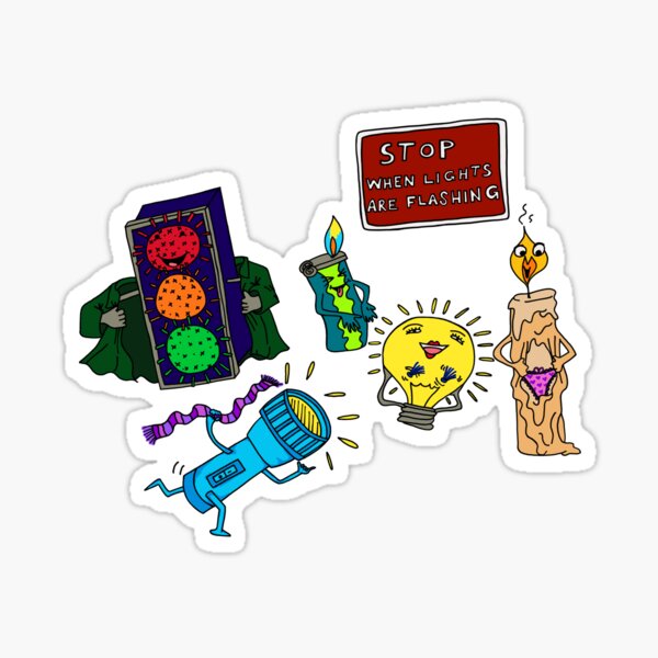 "Flashing Lights" Sticker for Sale by MickeyLaLa | Redbubble
