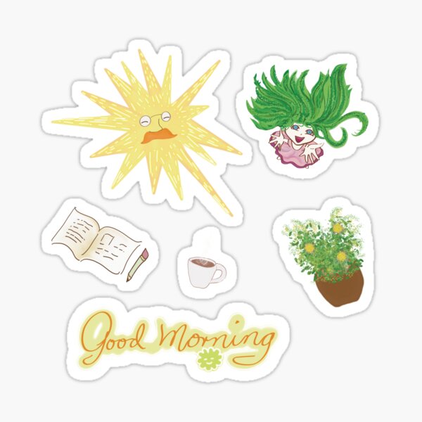 "Good morning stickers pack" Sticker for Sale by Yildrys | Redbubble
