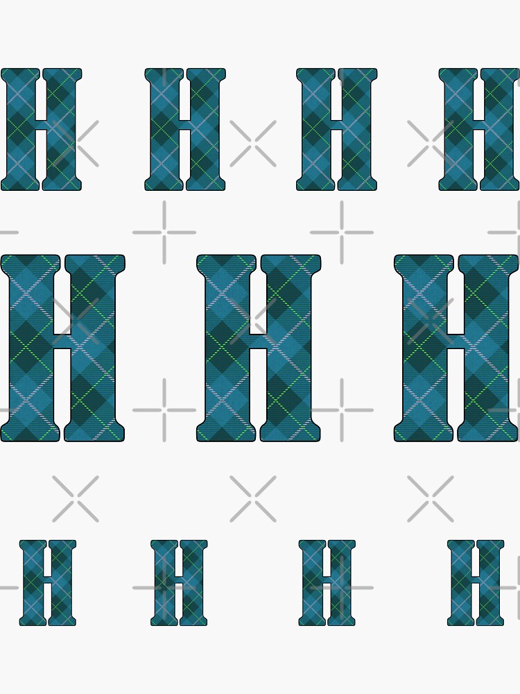 "Teal Tartan Letter H" Sticker for Sale by Trinket-Tricks | Redbubble