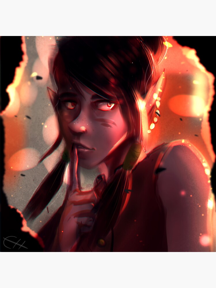 "Cool Fire Person" Sticker by EmilyHodgsonArt | Redbubble