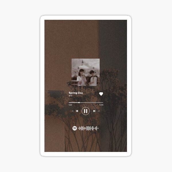 "spotify inspired bts bangtan boys spring day" Sticker for Sale by ...