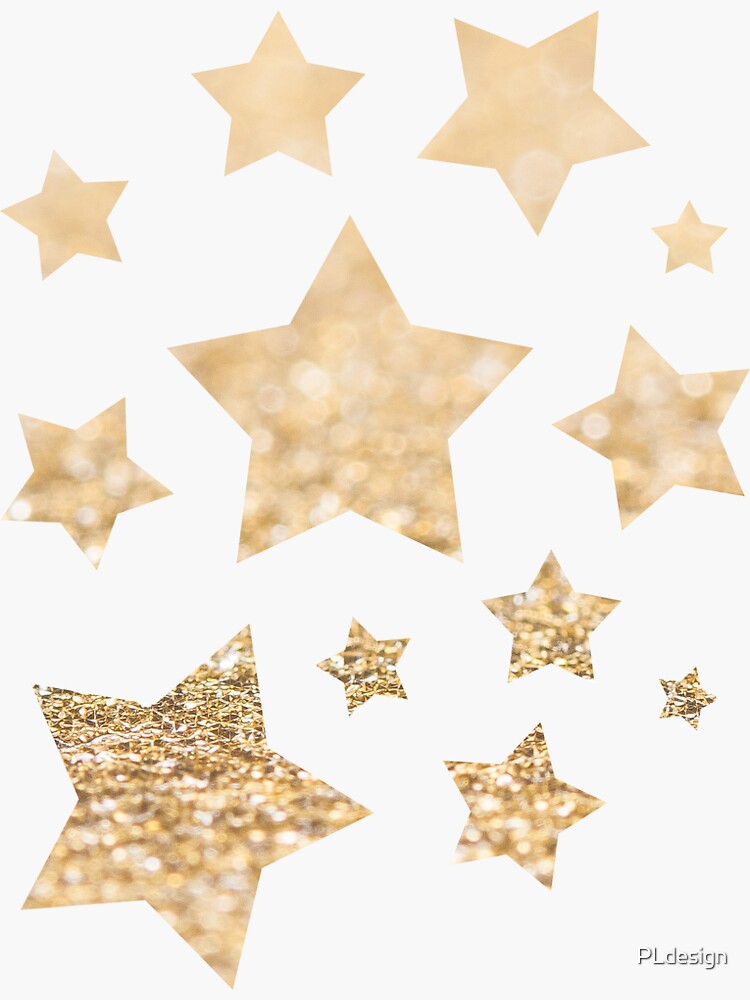 Soft Gold Faux Glitter Sparkles Sticker For Sale By Pldesign Redbubble